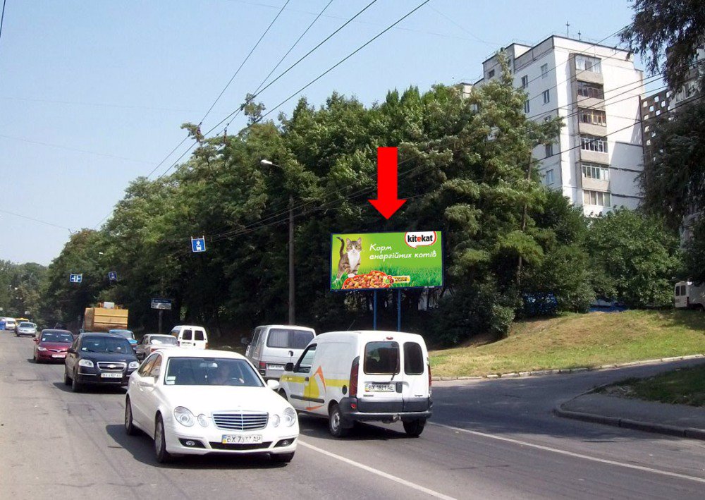 Билборд в городе Хмельницкий #158933 по адресу Рибалка вул. / Миру пр., зупинка, біля магазину ...